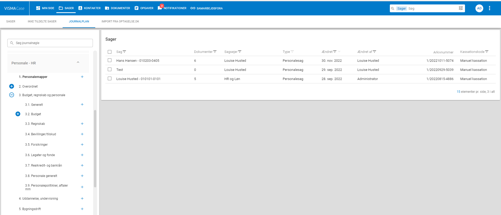 Opret, rediger og tilpas journalplan – Visma IMS A/S Opret, rediger og tilpas journalplan – Visma IMS A/S